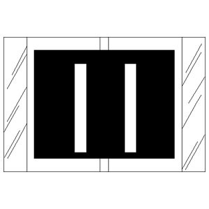 Col'R'Tab Alpha Labels, 12000-Series, 1 H x 1 1/2 W, Letter I, Black ...