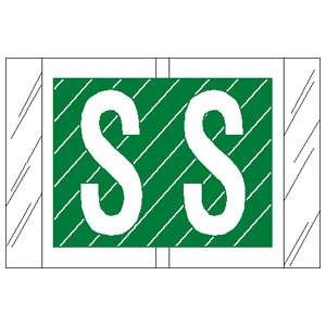 Col'R'Tab Alpha Labels, 12000-Series, 1 H x 1 1/2 W, Letter S, Green ...