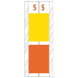 Acme Visible Alpha Labels, 12700-Series, Letter S, Yellow/Orange, 102 ...