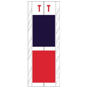 Acme Visible Alpha Labels, 12700-Series, Letter T, Purple/Red, 102/Pk ...