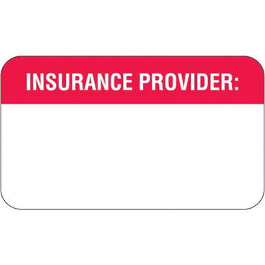Insurance Provider Labels | White/Red, 7/8" x 1-1/2", 250 Labels/Roll