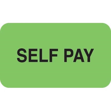 Self Pay Insurance Labels | Fluorescent Green, 250 Labels Per Roll