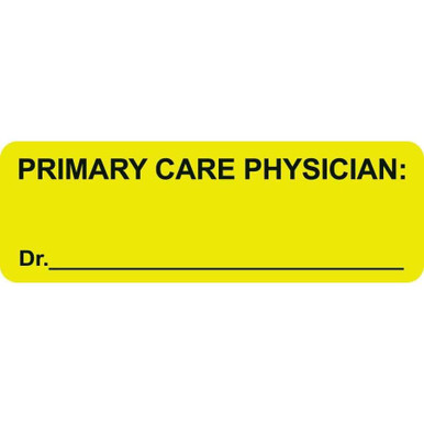 Primary Care Physician Medical Labels, 1" x 3", Fl. Chart, 250/Roll
