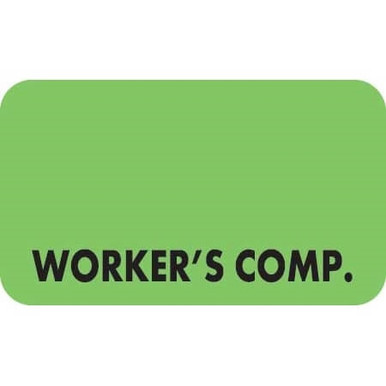 Worker's Comp Labels, 7/8" x 1-1/2", Fluorescent Green, 250/Roll