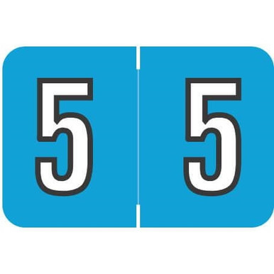 Barkley Numeric Labels, NBKM-Series, 1 H x 1 1/2 W, Number 5, Blue, 500 ...