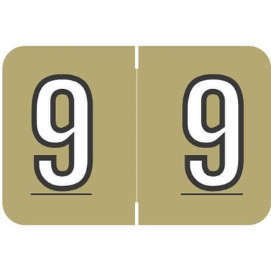 Barkley Numeric Labels, NBKM-Series, 1 H x 1 1/2 W, Number 9, Gold, 500 ...