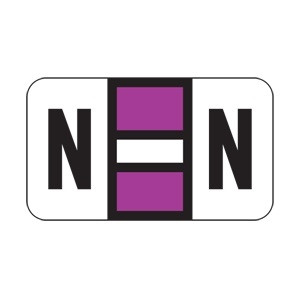 POS Alpha Labels, 15/16 H x 1 5/8 W, Letter N, Violet, 240/Pack (PP3R-N)