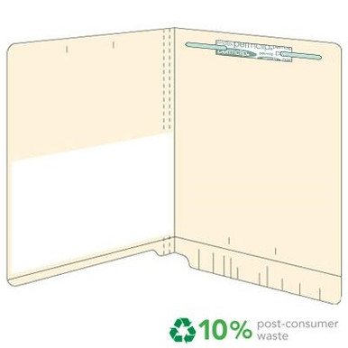 End Tab Pocket Folders, Poly Pocket, 11pt Manila, 1 Fastener, 50/Box (S ...