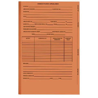 Foreign Patent Application Folders - Tri-Fold, Orange (S-09377-ORG)