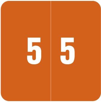 Smead Numeric Labels, DCC-Series, 1 1/2 H x 1 1/2 W, Number 5, Brown ...