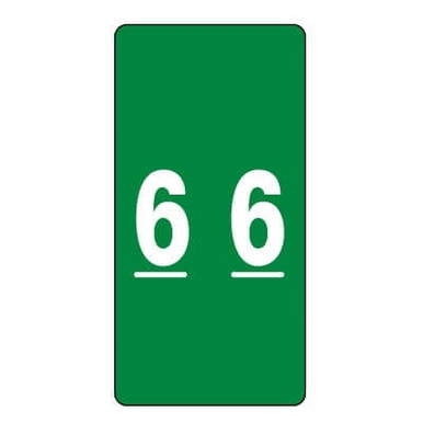 Smead Numeric Labels, LCC-Series, 2 H x 1 W, Number 6, Green, 250/RL ...