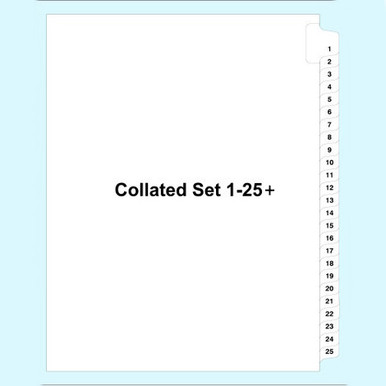 Legal Index Tabs - Numbered Collated Sets, Side Tab, Letter Size