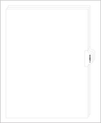 Exhibit 5 Legal Index Tabs - Side Tab, Letter Size, 25/Pack