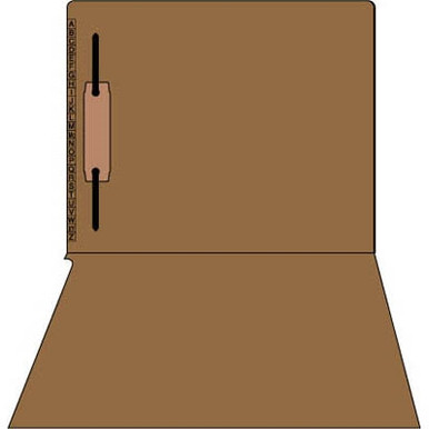 Kardex Alphabetic File Folders - A to Z Scale, Brown, 1 Fastener, 50/Box