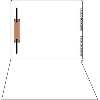 Kardex Numeric File Folders - 0 thru 9 Scale, White, 1 Fastener, 50/Box