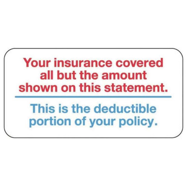 Your Insurance Covered Labels, 1" x 2", Red/Blue/White, 252/Pack