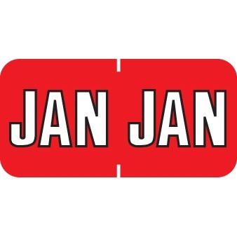 Barkley Month Labels, 3/4 H x 1 1/2 W, January, Red, 252/Pack (SYET-JAN)