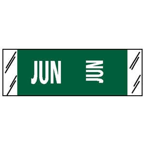 Col'R'Tab Month Labels, 11880-Series, 1/2 H x 1 1/2 W, June, Dk Green ...