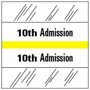 10th Admission Index Tab, Yellow, 1.5" x 1.5", 100/Pack | Tabbies 14510