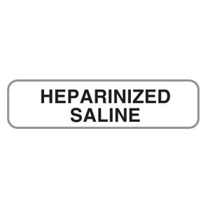 Heparinized Saline Syringe Label, 5/16 H x 1-1/4 W, 760/Roll