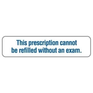 Veterinary Medication Labels, 'This Prescription...Exam', White, 500/Roll