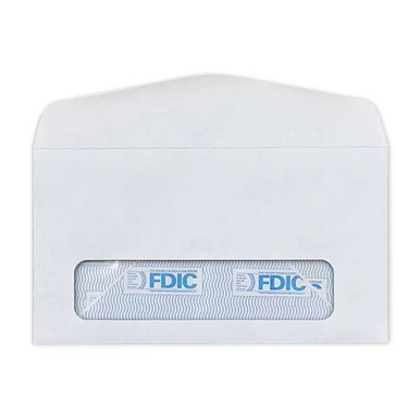 #6-3/4 Window Envelopes (3-5/8 x 6-1/2) 24lb White, Blue FDIC Tint 500/BX