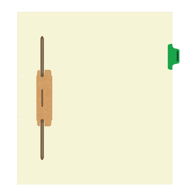 Surgery Fileback Dividers, Side Tab, Position 2, Green Tab, 50/Box