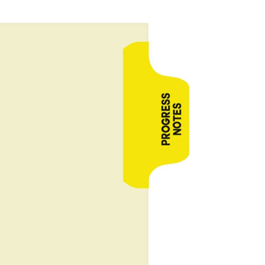 Progress Notes Chart Dividers - Side Tab, Position 2, Yellow (50/Box)