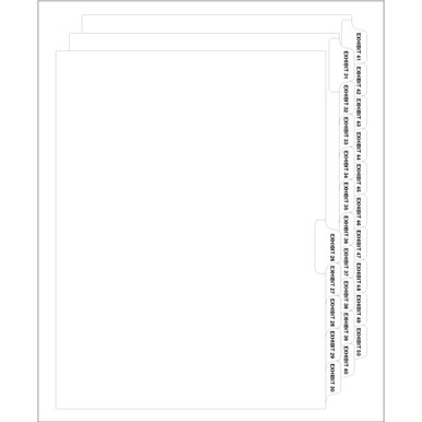 Exhibit 26-50 Legal Index Tabs - Side Tab, Letter Size, 25/Set