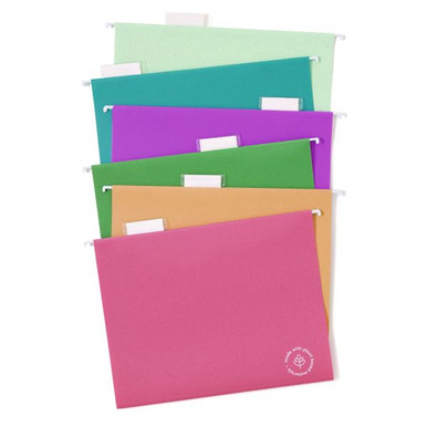 U-Eco Hanging Folders - Letter Size, Assorted Colors, 12/Pack