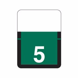Tab Products Numeric Labels, 1306-Series, Top Tab, Number 5, Dk Green ...