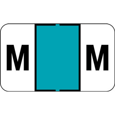 Control-O-Fax Alphabetical Labels, 15/16 H x 1-5/8 W, Letter M, Teal ...