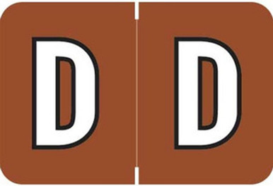Colwell COPK Alpha Labels - 1 x 1.5 Letter D, Brown, 225/Pack | Filing.com