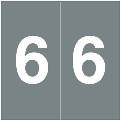 S&W KKL Numeric Labels, SWNM-Series, Number 6, Gray, 1-1/2 x 1-1/2, 500 ...