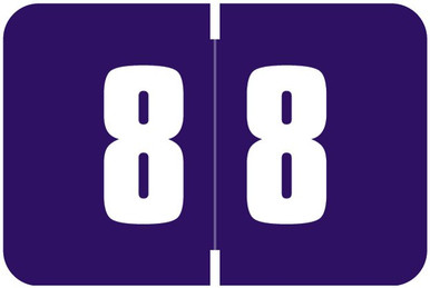 Digi Color Numeric Labels – Number 8, Purple, 1x 1.5, 250/Roll