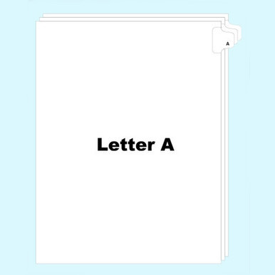 Legal Index Tabs - Alphabetical A-Z, Side Tab, Individual Letters