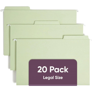 Smead 64083 FasTab Hanging Folders - Legal, Assorted, 18/Box