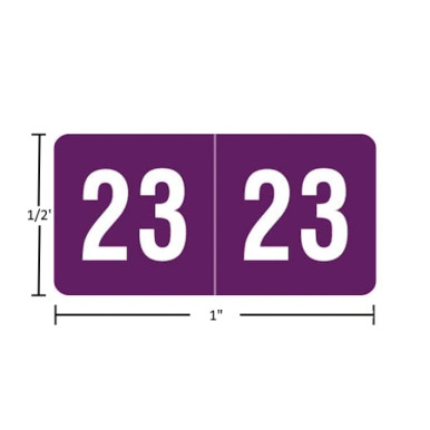 Smead ETS 2023 Purple Year Labels, 1/2 x 1, SYPK-23, 250/Pack