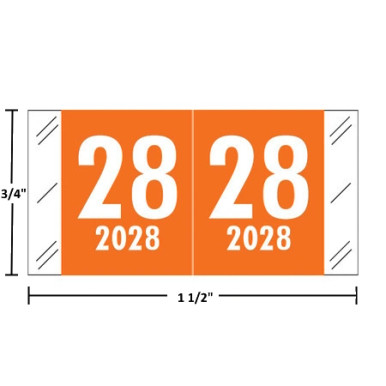 Col’R’Tab Compatible CRYM Year Labels - 2028, Orange, 3/4" x 1-1/2 ...