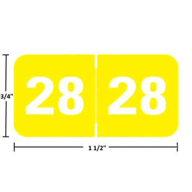 MJYM-28 Year Labels, 2028 Yellow - Medical Arts Press (Match)
