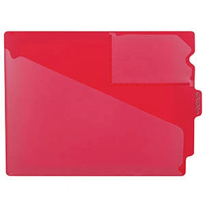 Center Tab Vinyl Outguide, Letter Size - Red, 10/Pack