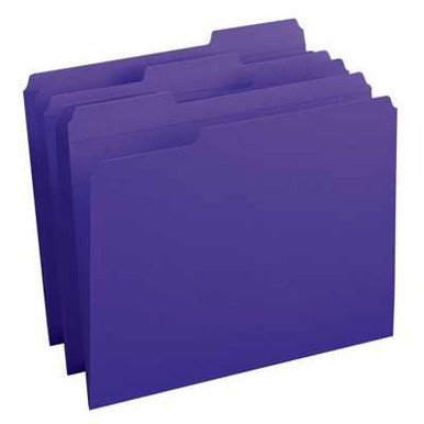Smead 13034 Purple Reinforced File Folders, Letter, 100/Box