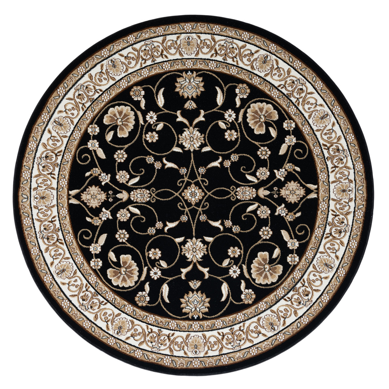 Aston Black Classic Round Rug | Online Rugs Australia