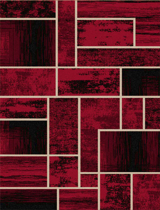 Abi Red Pattern Border Rug - Rugs Online Australia | Buy Cheap Rugs For ...