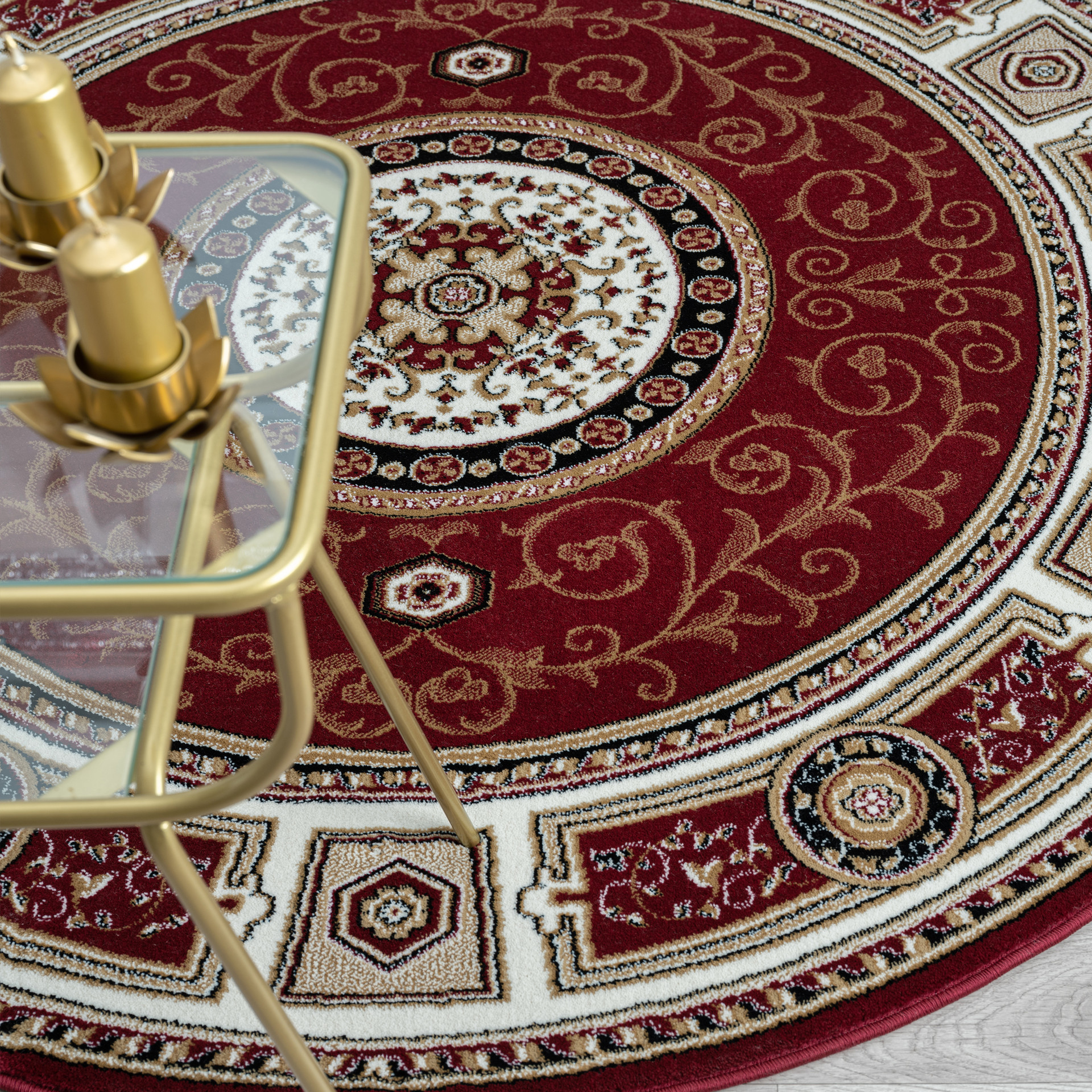 Aston Red Classic Round Rug | Online Rugs Australia