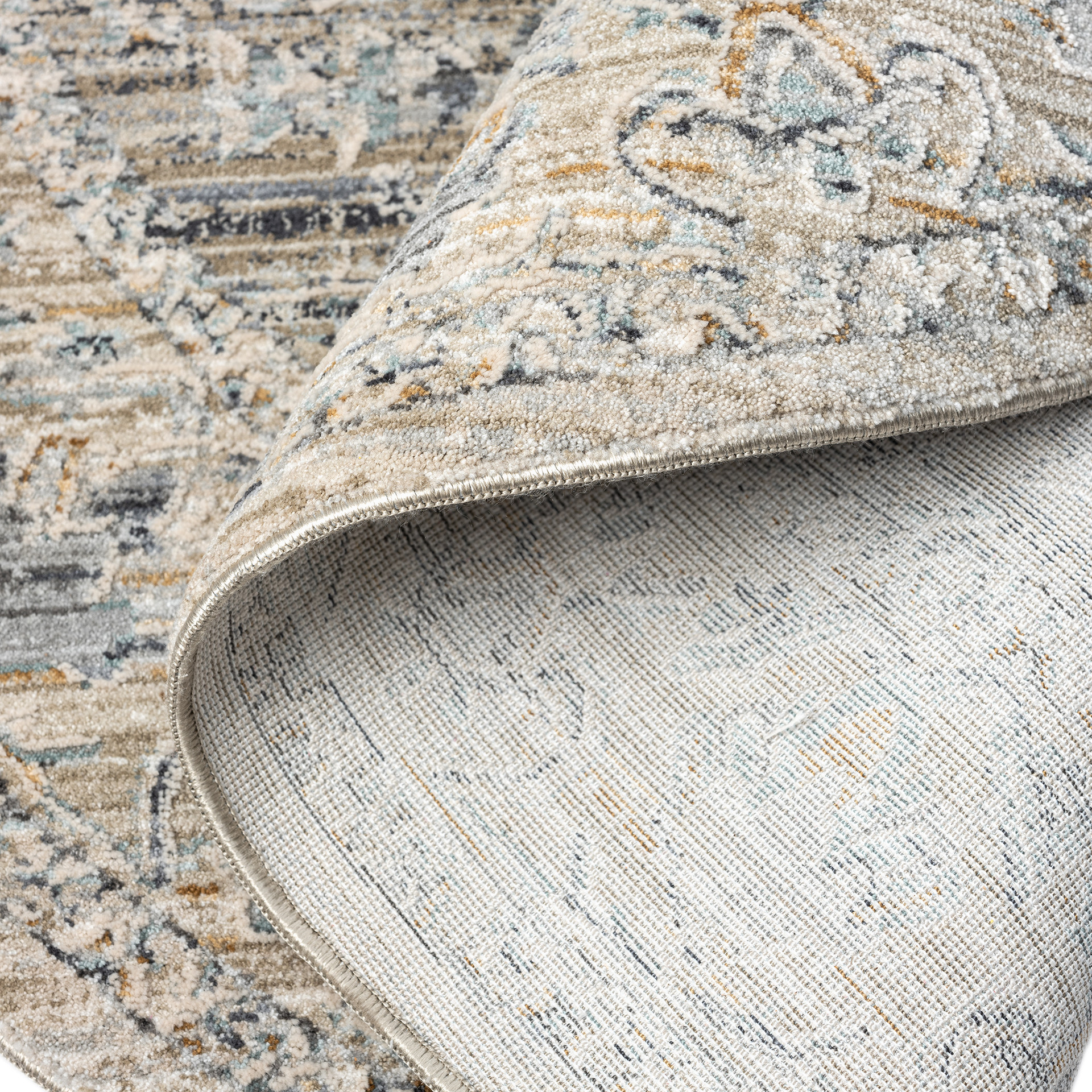 Savoy Taupe Traditional Round Rug - Rugs Express