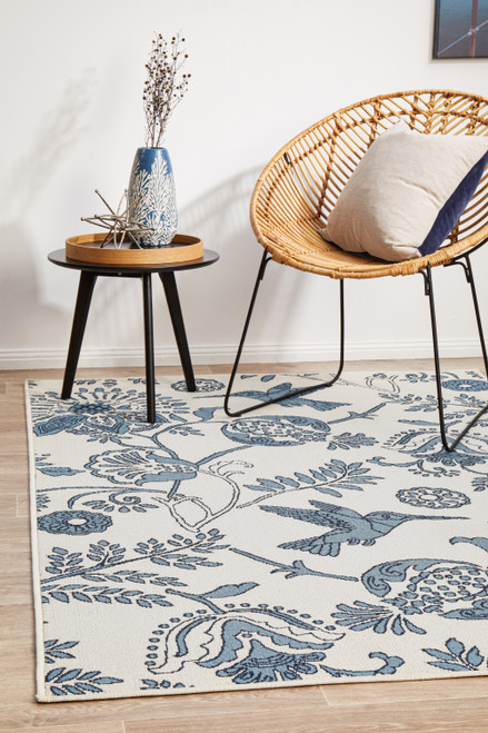 Breezy Blue Bird Rug - Rugs Express