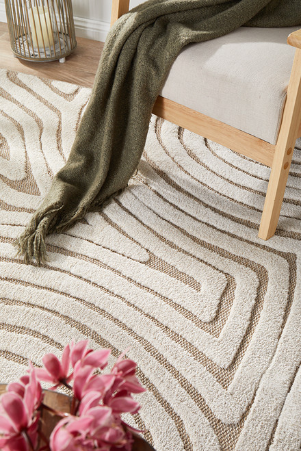 Elle Scribble Beige Rug - Rugs Express