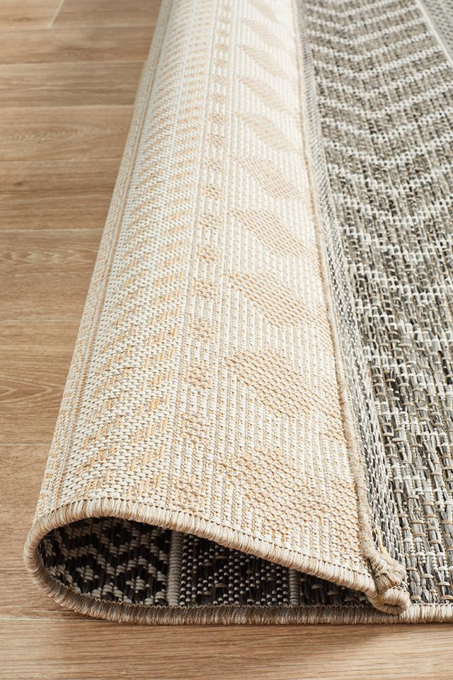 Terrace Grey Stripe Floor Rug - Rugs Express