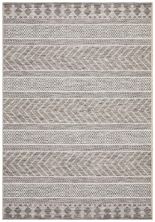Terrace Grey Stripe Floor Rug - Rugs Express